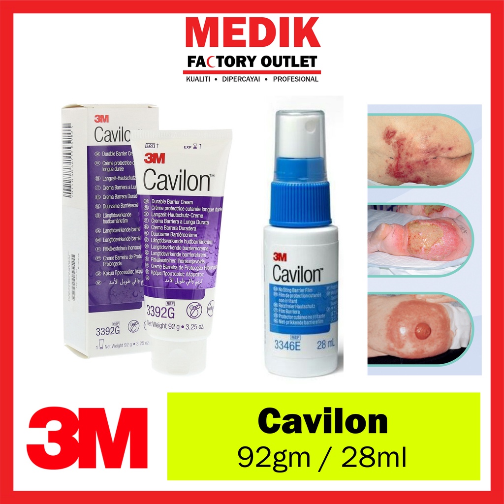 3M Cavilon Durable Barrier Cream 92gm / 3M Cavilon No Sting Barrier Film Spray 28ml | Shopee ...
