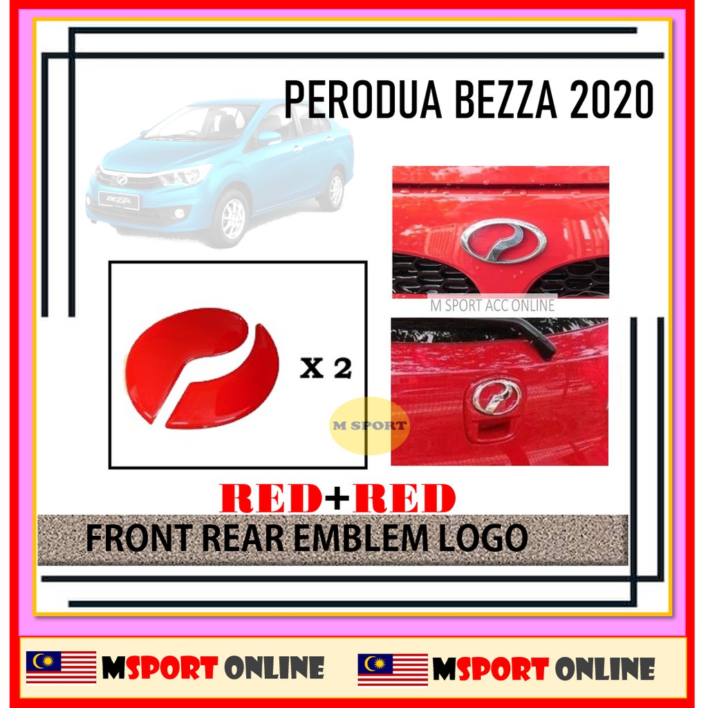 PERODUA BEZZA 2020 EMBLEM LOGO 2PCS Front & Rear Sticker | Shopee Malaysia