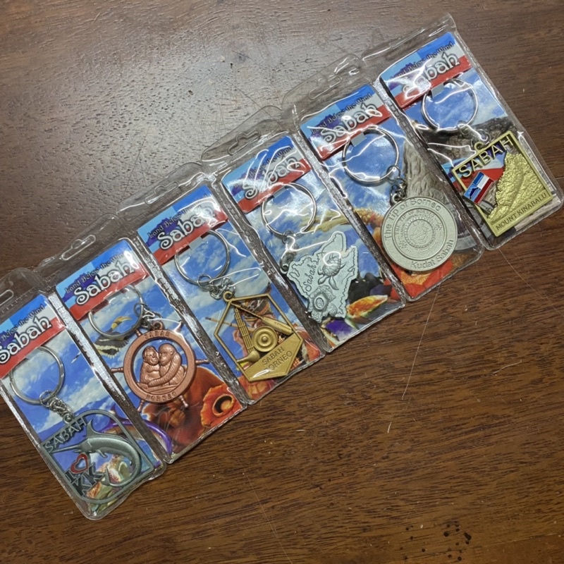 Sabah 6 in 1 Metal Keychain - Sabah Souvenir - Orangutan Mount Kinabalu ...