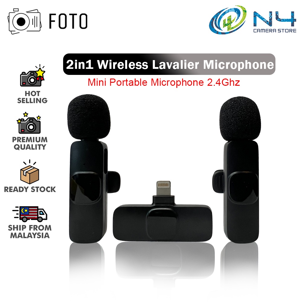 Foto 2in1 Wireless Microphone Recording Mircophone Smart Noise ...