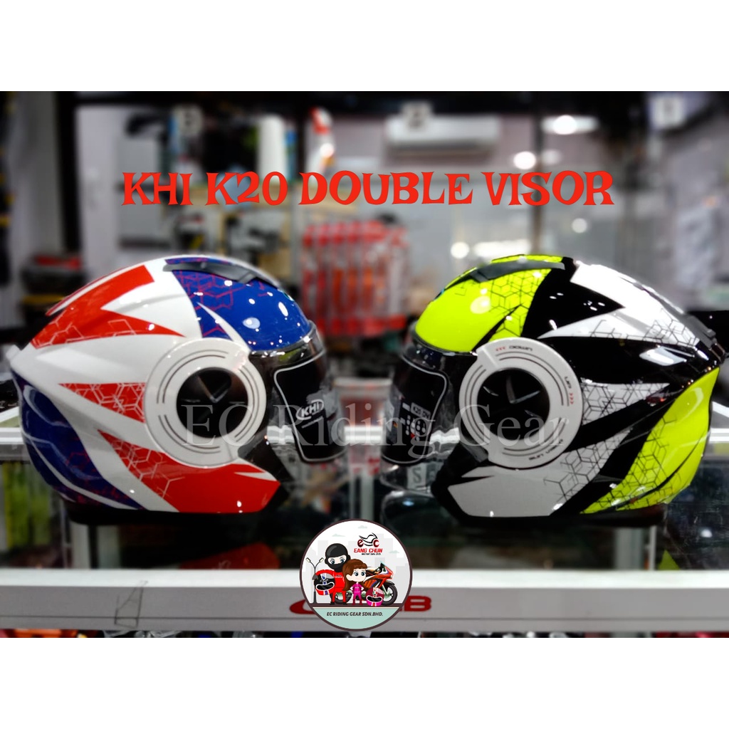 NEW * !! BIG SALES !! MK2 KHI OPEN FACE DOUBLE VISOR HELMET TOPI ...