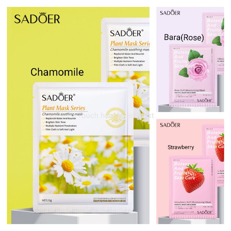 WHOLESALE Sadoer Plant Mask Series Bara Chamomile Rose Strawberry Facial Mask Moisturizing ...