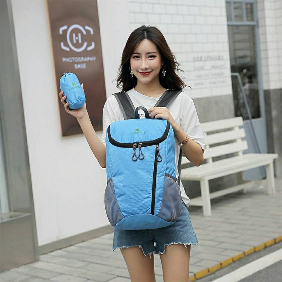 Kulit beg ultra ringan mudah alih yang boleh dilipat beg ransel kalis ...