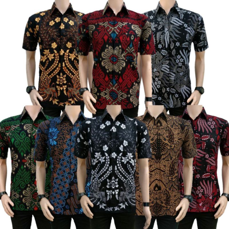 KEMEJA PRIA Men's Short-Sleeved Batik Shirt - Men's Batik - Men's Batik ...