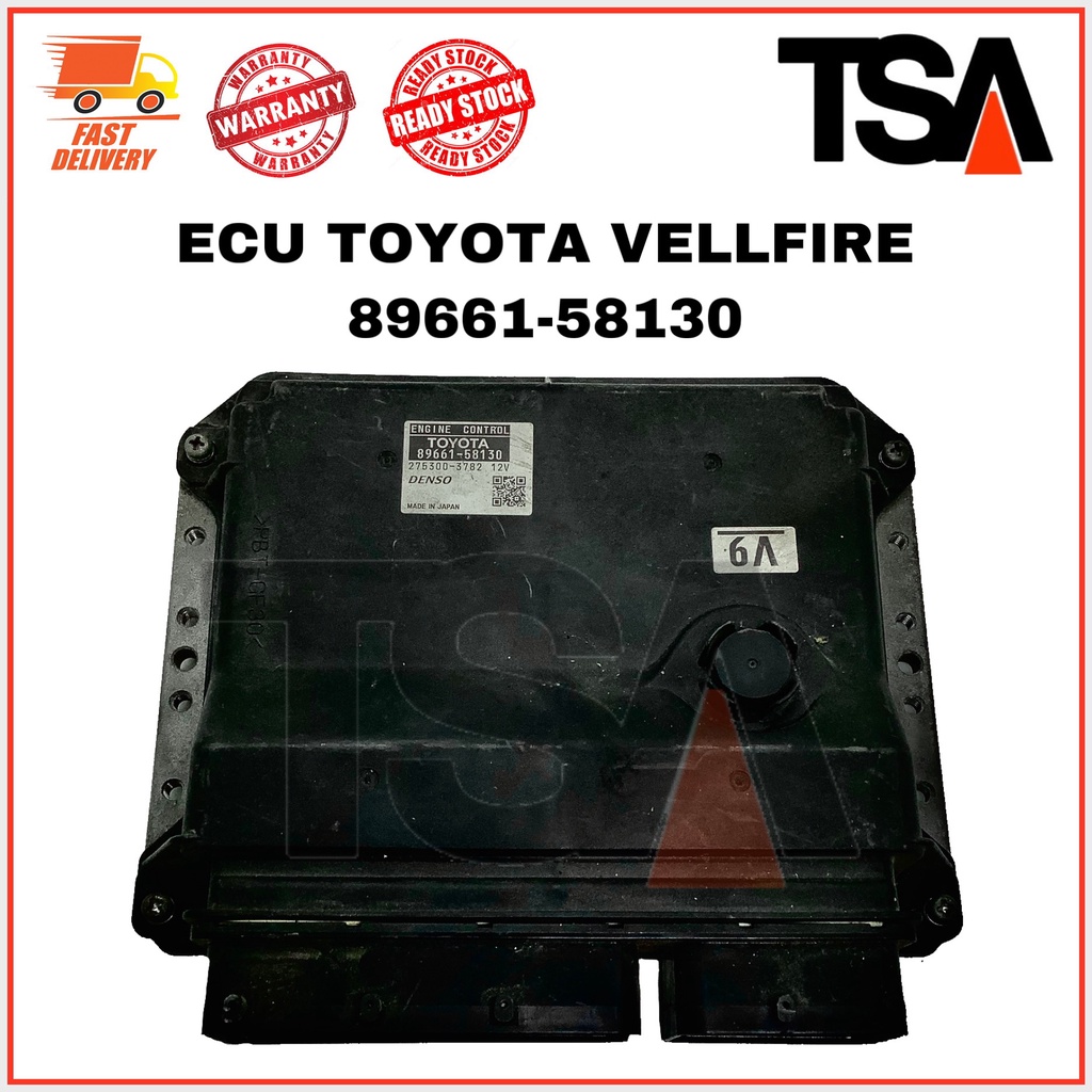 ECU TOYOTA VELLFIRE - 89661-58130 ENGINE CONTROL UNIT COMPUTER BOX ...