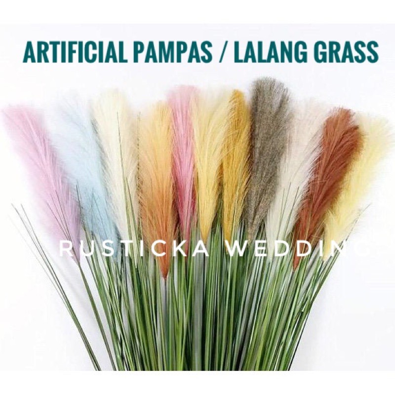 Bunga Lalang Flower Gred A Artificial Pampas Grass Fluffy Fur Rabbit ...