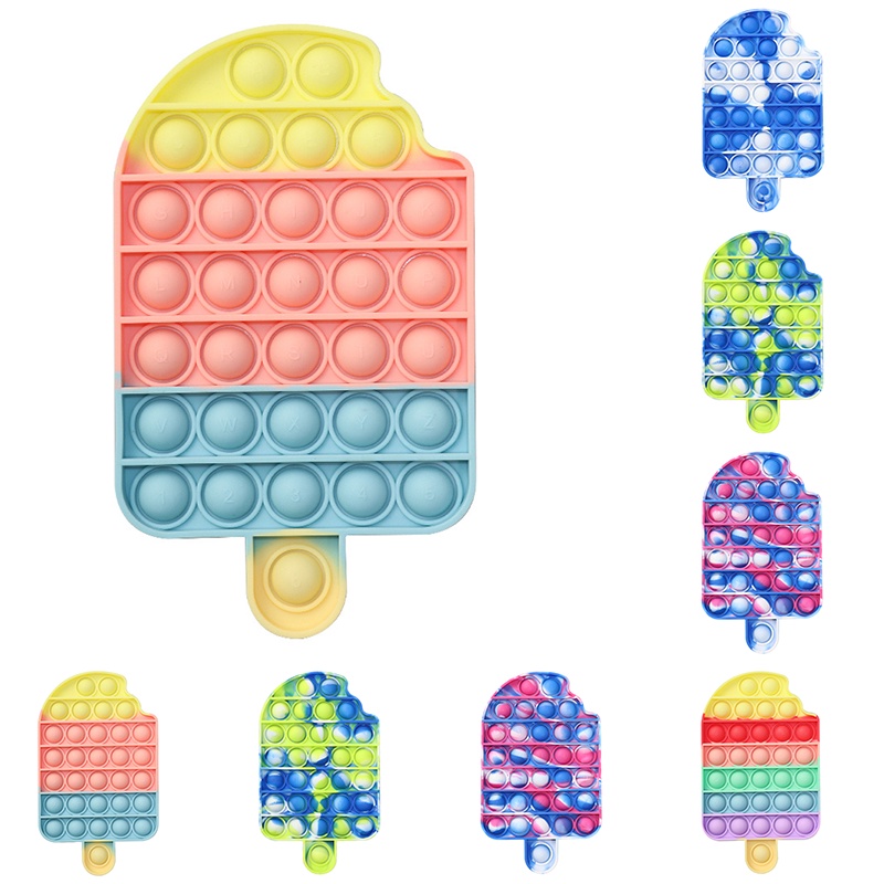 Big Ice Cream Pop It Fidget Toy Popit Bubble Sensory Squishy Stress ...