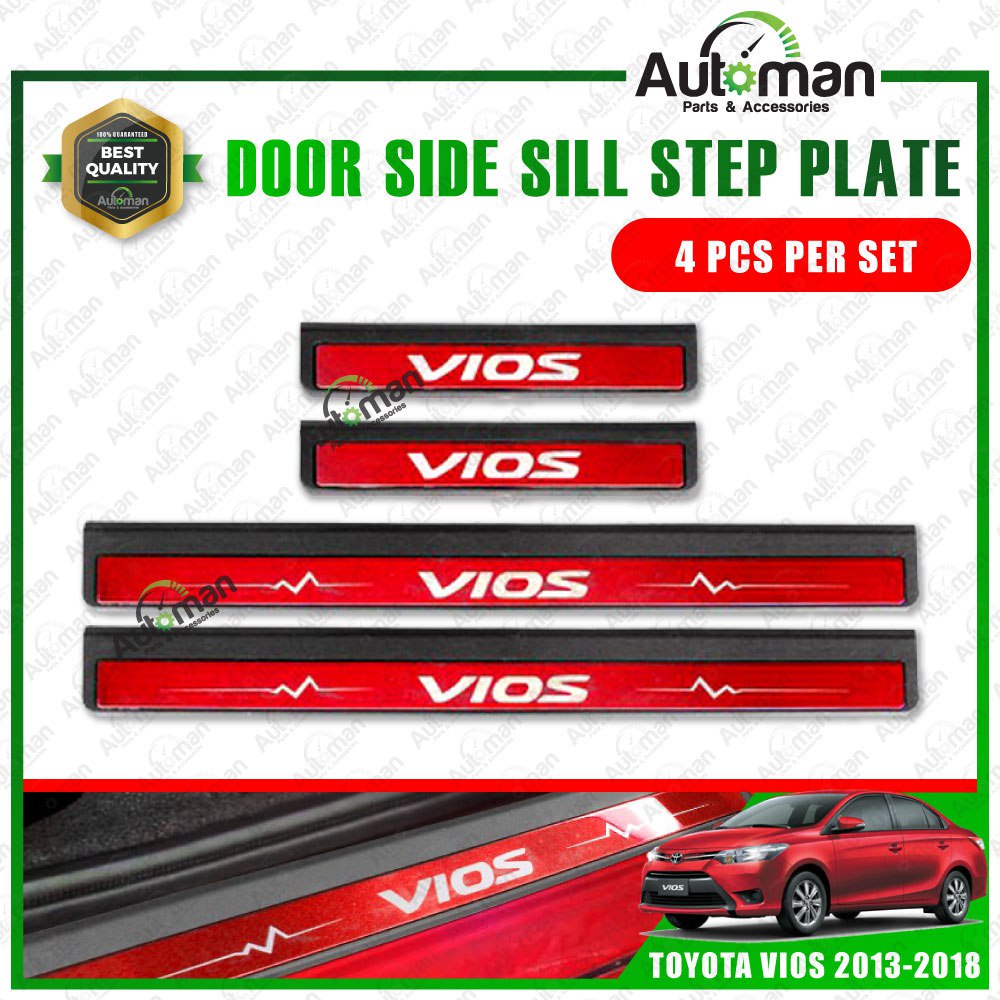 Toyota Vios 2013 - 2018 Colorful RED Door Side Sill Step Plates ...