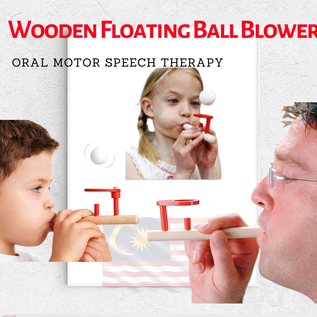 Montessori Wooden Floating Ball Blower Toy for Oral Motor Speech ...