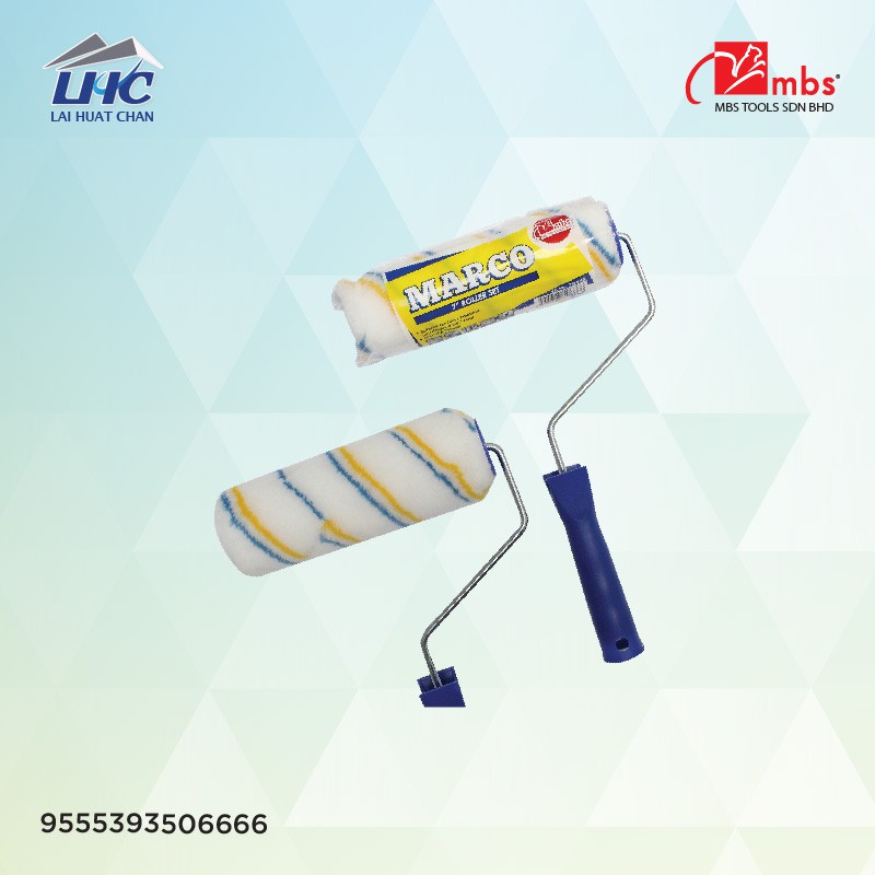 7017S MBS 7" Macro Paint Roller Refill With Handle Set (Blue Handle ...