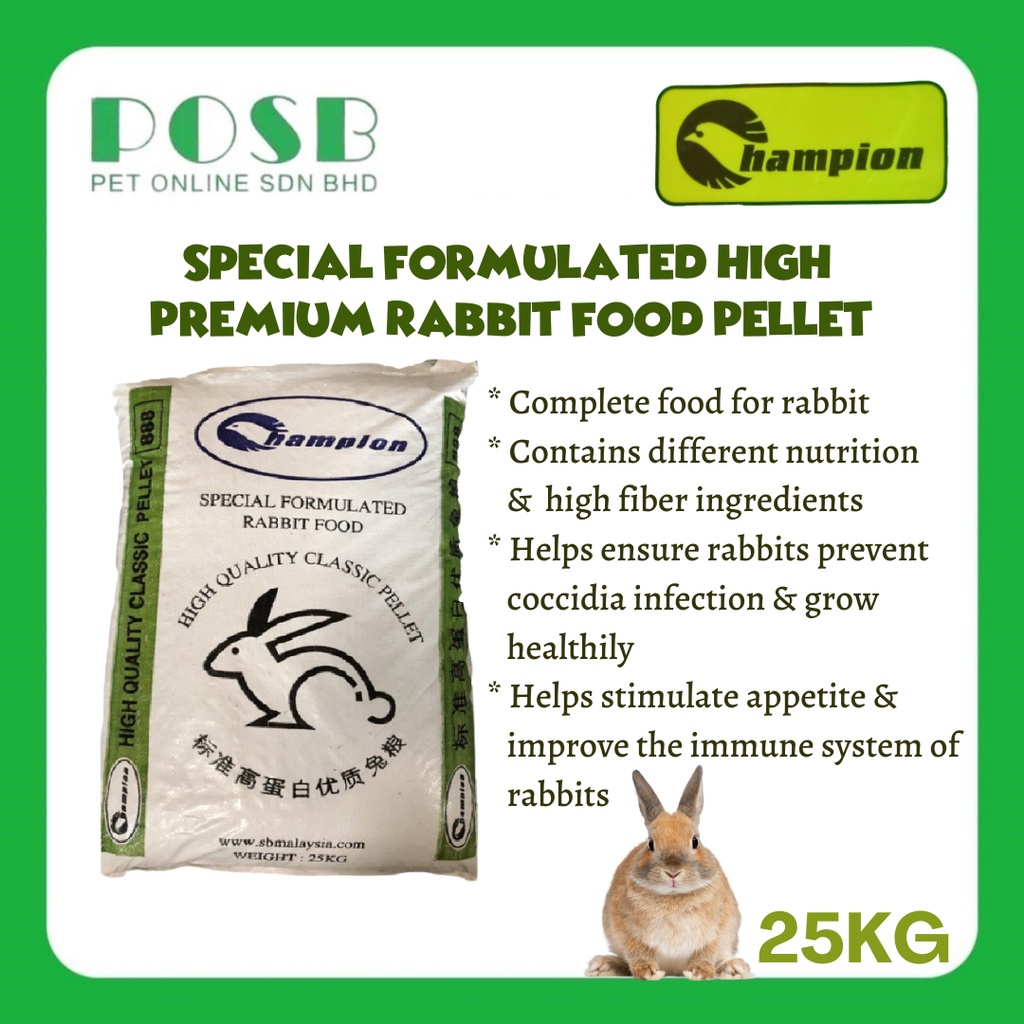 Champion Special Formulated High Premium Rabbit Food Pellet 25kg ...