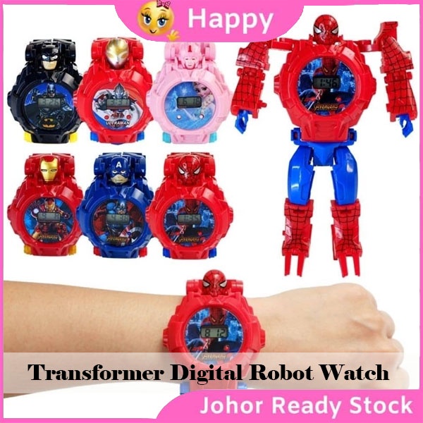 Transformation Toy Watch/ Cartoon Transformer Digital Robot Watch Kids ...