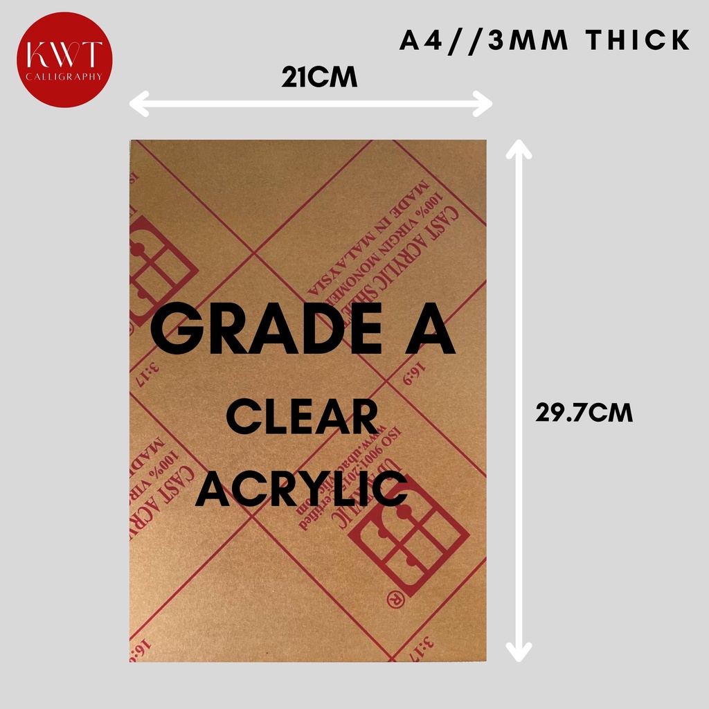 A4 (3mm//5mm) Acrylic Sheet- Grade A Casting Acrylic - Transparent- UB ...