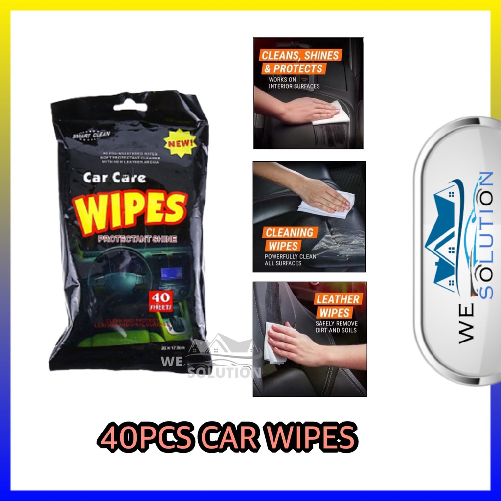 [WS] Car Care Wipes Wet Tissue For Car Tisu (40's) Tisu Lap Kereta (1 ...