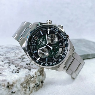 Seiko SSB405P1 Quartz Chronograph Green Dial Silver-Tone Stainless ...