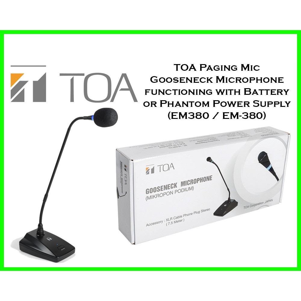 TOA Conference Mic Paging Mic TOA Gooseneck Microphone function with Battery / Phantom Power ...