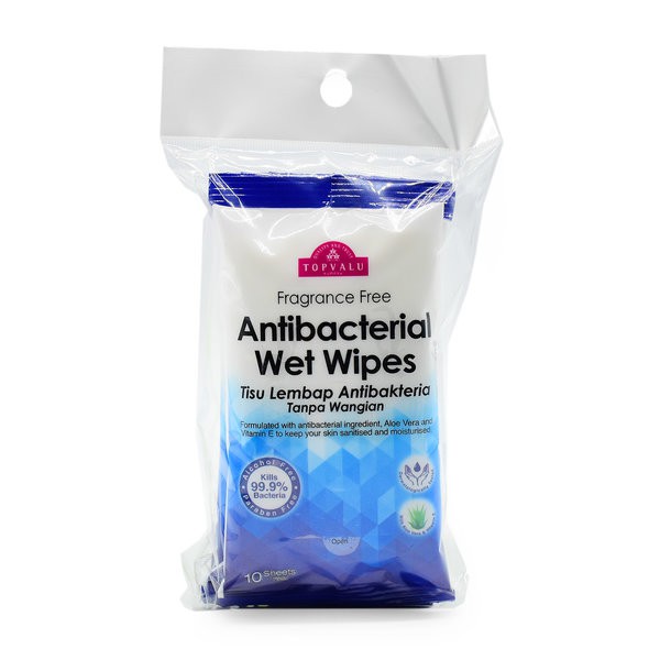 TOPVALU Antibacterial Wet Wipes 3 x 10s (Fragrance Free / With Fragrance) | Shopee Malaysia