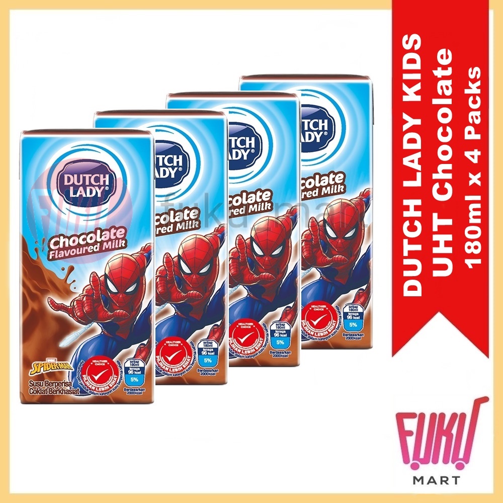(Ready Stock) Dutch Lady Kids UHT Milk Marvel Pack Chocolate 180ml x 4 ...