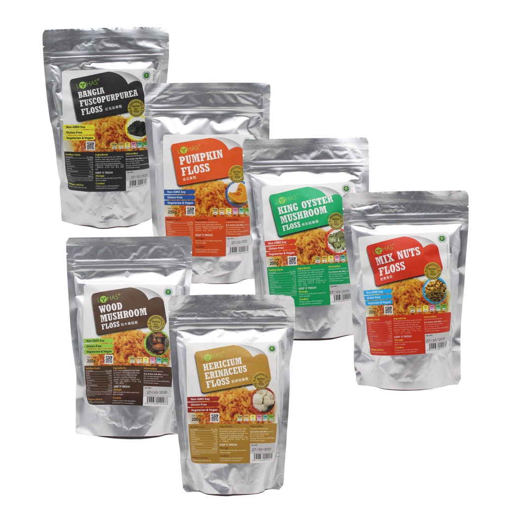 Lohas Pumpkin Floss Wood Mushroom Floss Bangia Fuscopurea Floss 250g; King Oyster Mushroom Floss ...