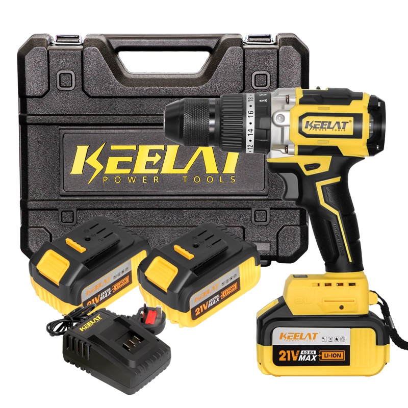 KEELAT Cordless Drill Set Brushless Drill Impact Drill Bigger Heavier ...