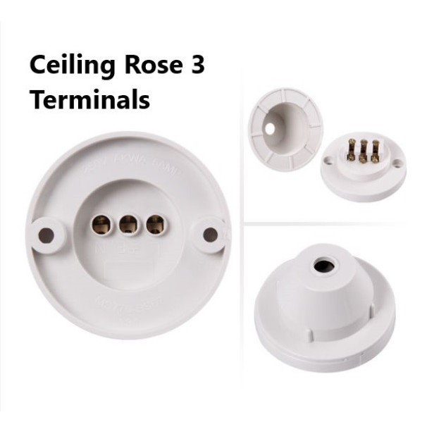 3 Terminals Ceiling Rose 5 amp/250 volt ( White ) | Shopee Malaysia