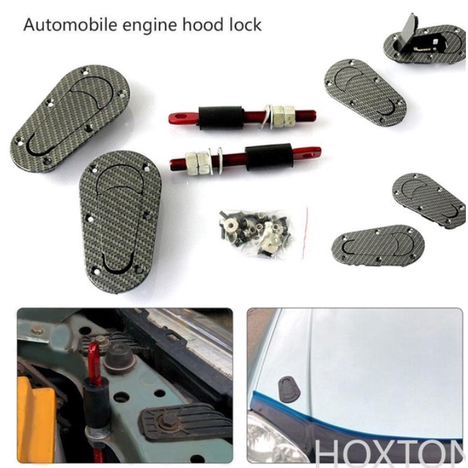 Universal Aluminum Alloy Racing Car D1 Bonnet Plus Flush Hood Latch Pin ...