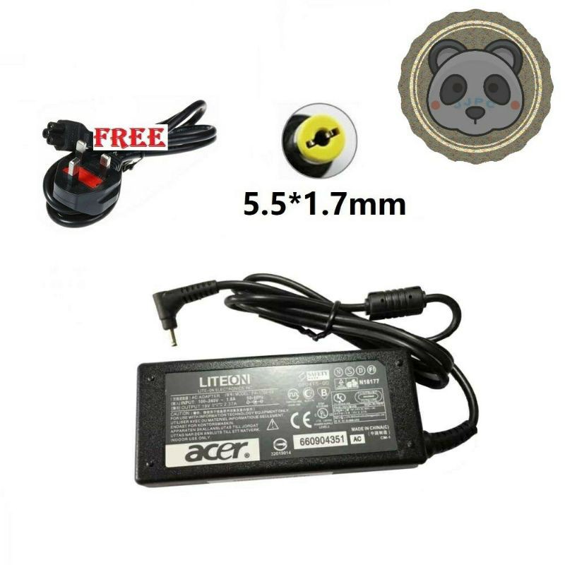 Laptop Replacement Charger for Acer 19V 2.1A 40W Notebook 3pin Plug ...
