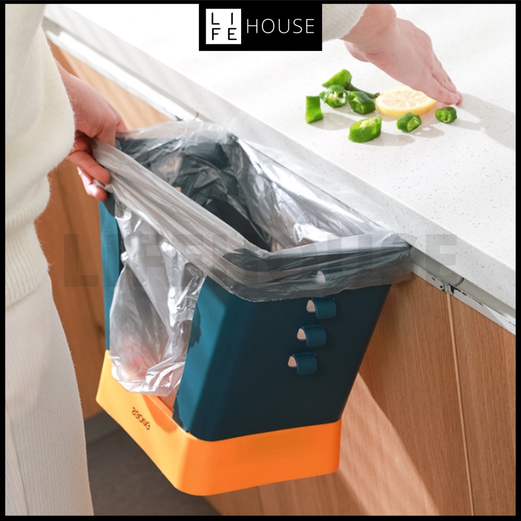 Hanging Dustbin Kitchen with Flexi Adjustable Garbage Bag Holder ...