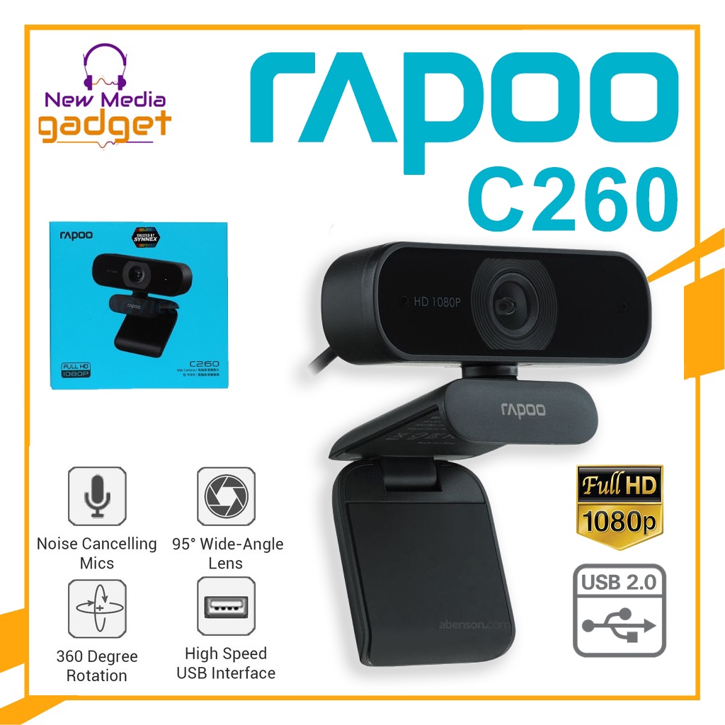 Rapoo C260 Full HD Webcam HD1080 with Built In Microphone / Rapoo ...
