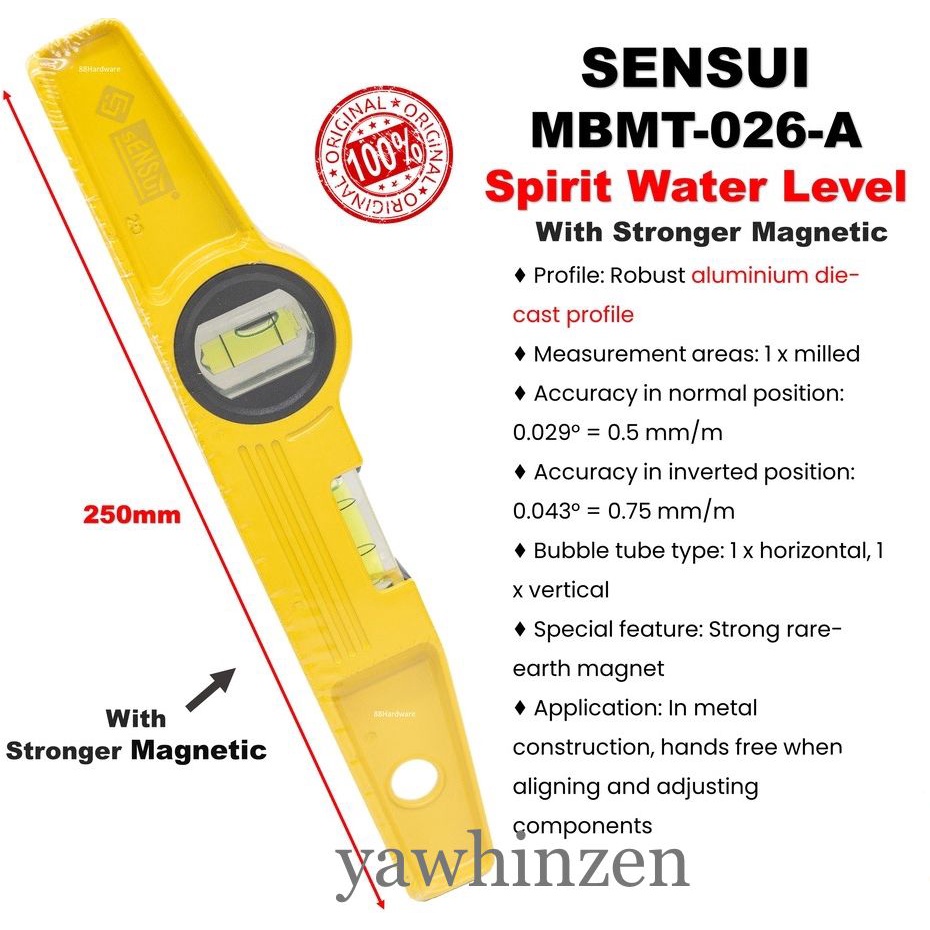 Sensui 10" heavy duty Spirit Level / water level / measuring water ...
