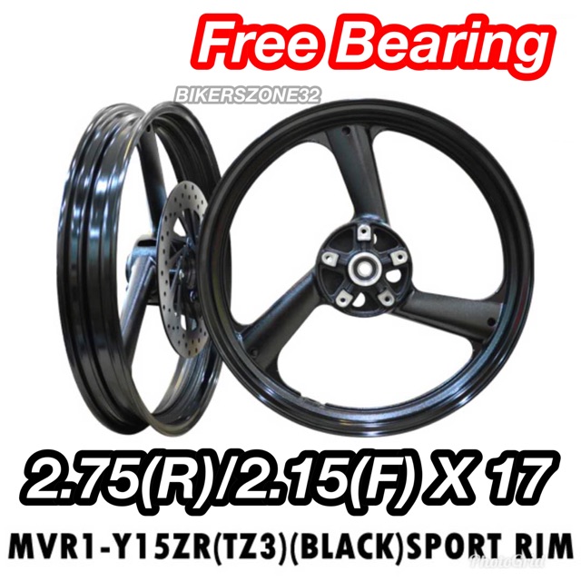 Y15ZR / Y15 (TZM) 3L (3LEGS) (3 BATANG) [BLACK] SPORT RIM (2.75/2.15 X ...