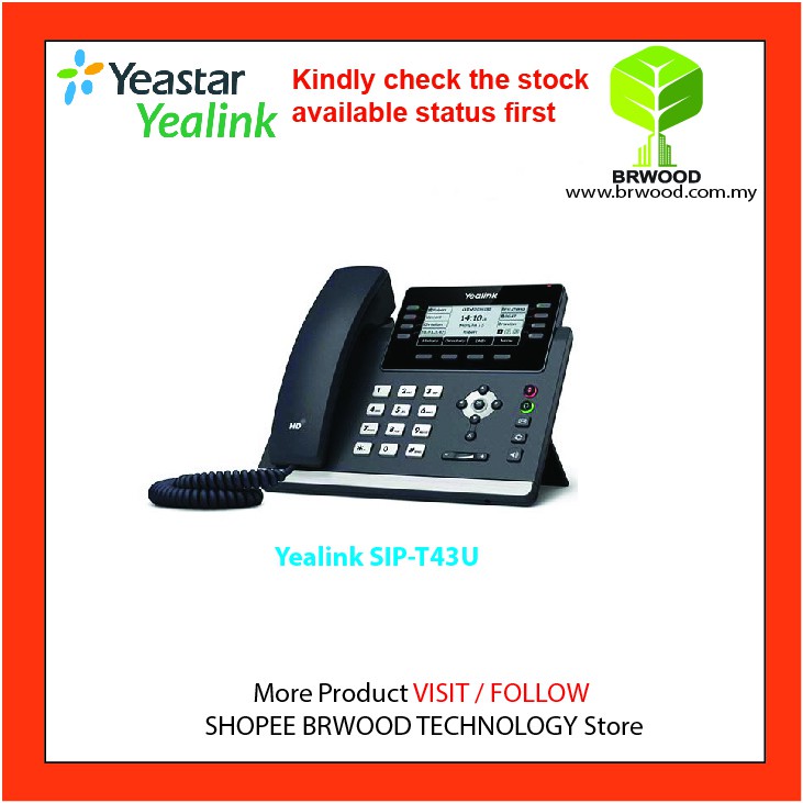 YEALINK SIP-T43U: ULTRA ELEGANT BUSINESS GIGABIT IP PHONE | Shopee Malaysia