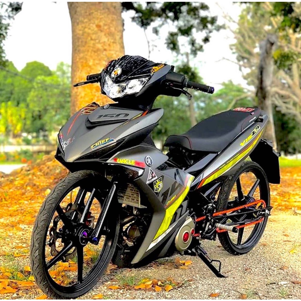 COVER SET Y15ZR V1 V2 DARK GREY FULL STRIPE SILVER ROBOT PREMIUM ...