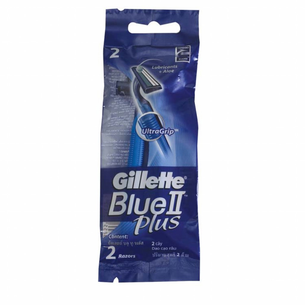 Gillette Blue II Plus Ultra Grip Sensitive Disposable Razors 2s ...