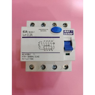 MAXGUARD RCCB ELCB 2Pole 4Pole 25A 40A 63A 100A 10ma 30ma 100ma 300ma ...