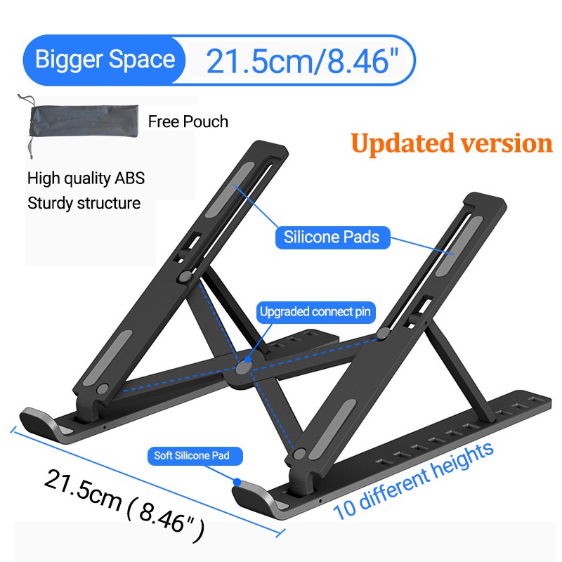 Plastic Foldable Laptop Rack ABS Holder Computer Increase Stand Bracket ...