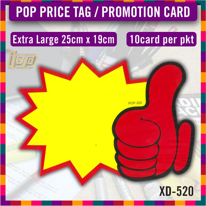 POP Price Tag Promotion Cards / Thumbs Up Pop Price Tags / Jualan Tag ...