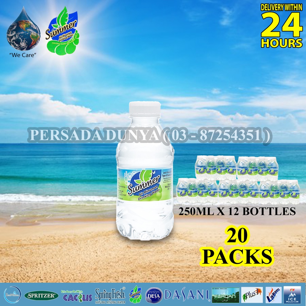 SUMMER Drinking Water (250ml x 12 Bottles x 20 Shrink Packs) | Shopee ...