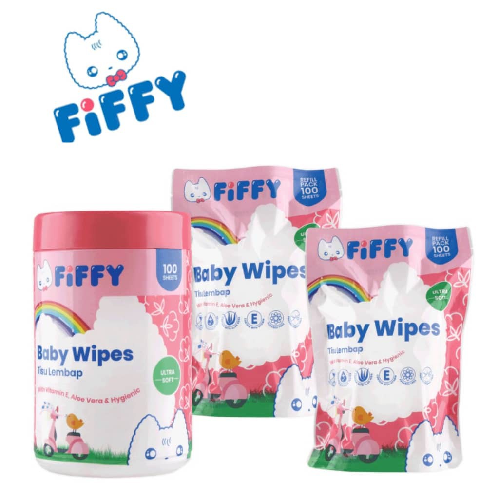 Fiffy Ultra Soft Cloth Baby Wipe Canister 100's x Refill (100's x 2 ...