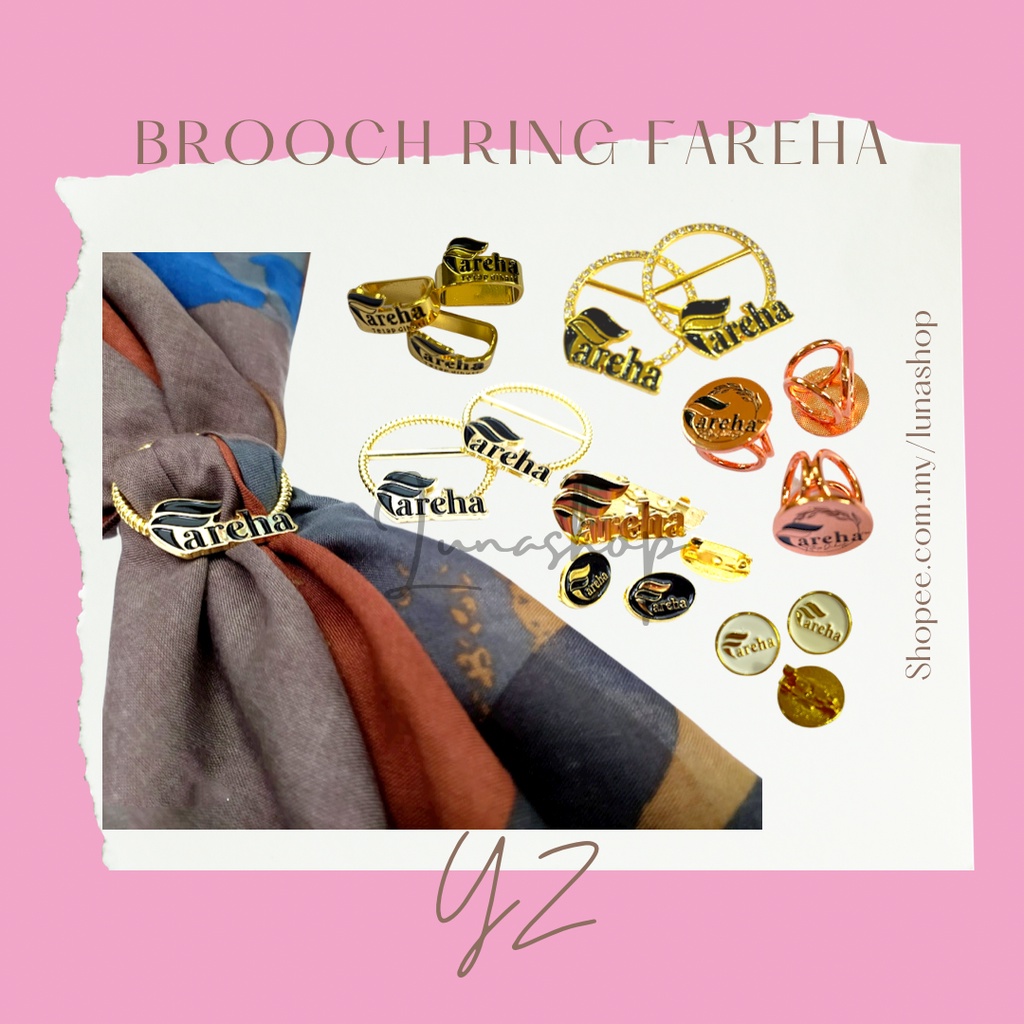 FAREHA Leeyanarahman Minaz Brooch Ring Customade Limited Edition Pin Tudung Dan Buckle Ring ...