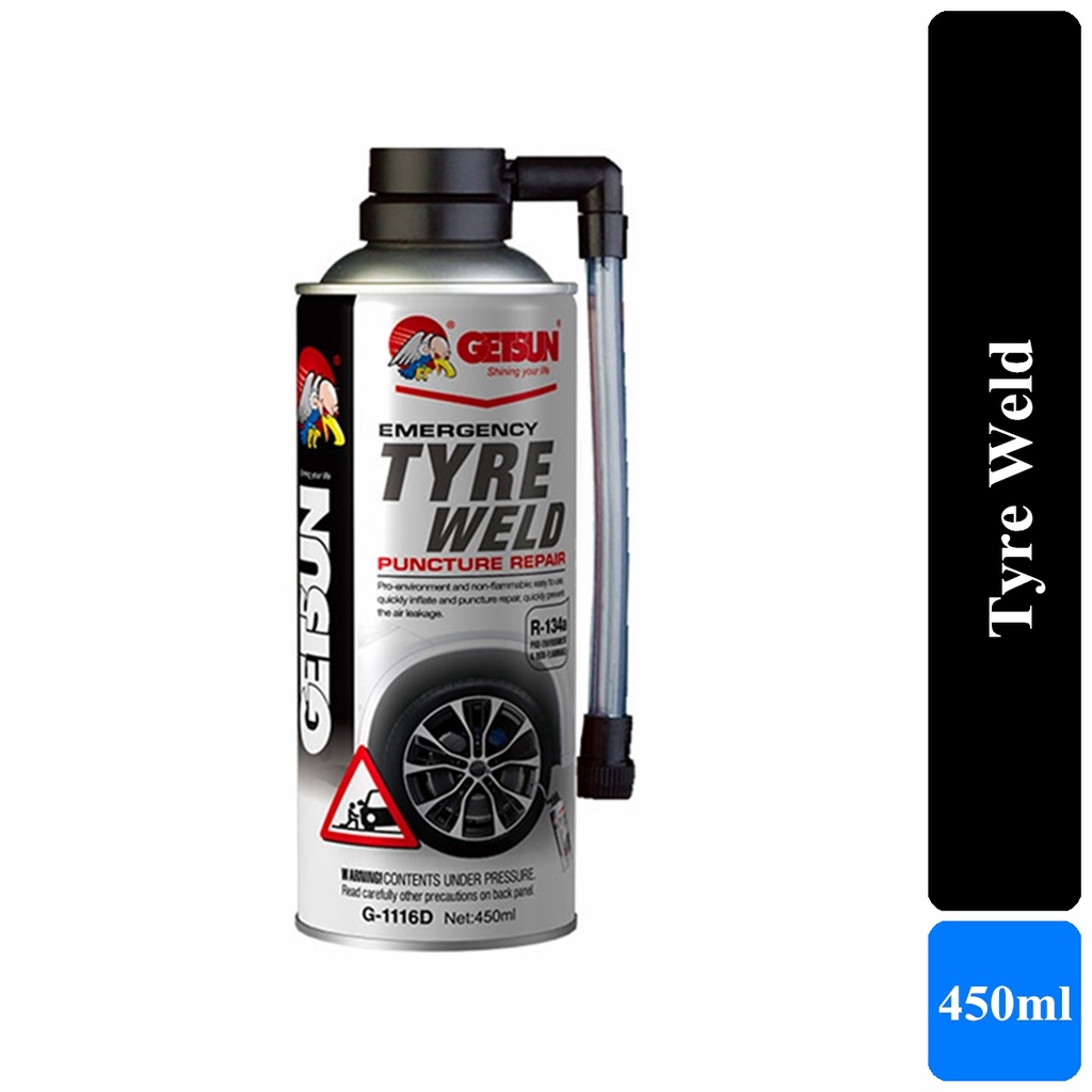 GETSUN Tyre Weld Emergency Puncture Repair G-1116D (450ml) | Shopee ...