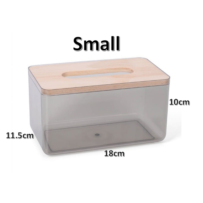 EZ Home® Muji Tissue Box Tisu Box with Wooden Cover Transparent Tissue ...