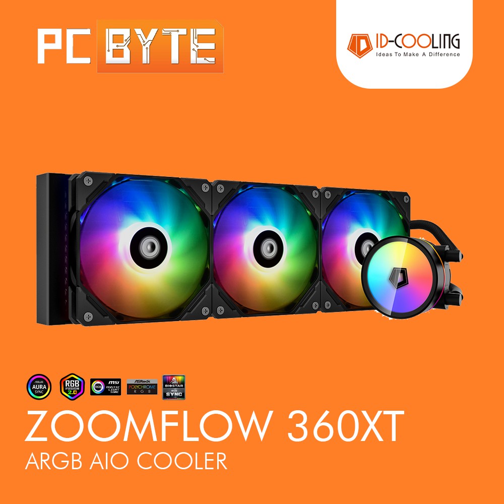 ID-Cooling ZoomFlow 360 XT ARGB CPU AIO Cooler (360mm) | Shopee Malaysia