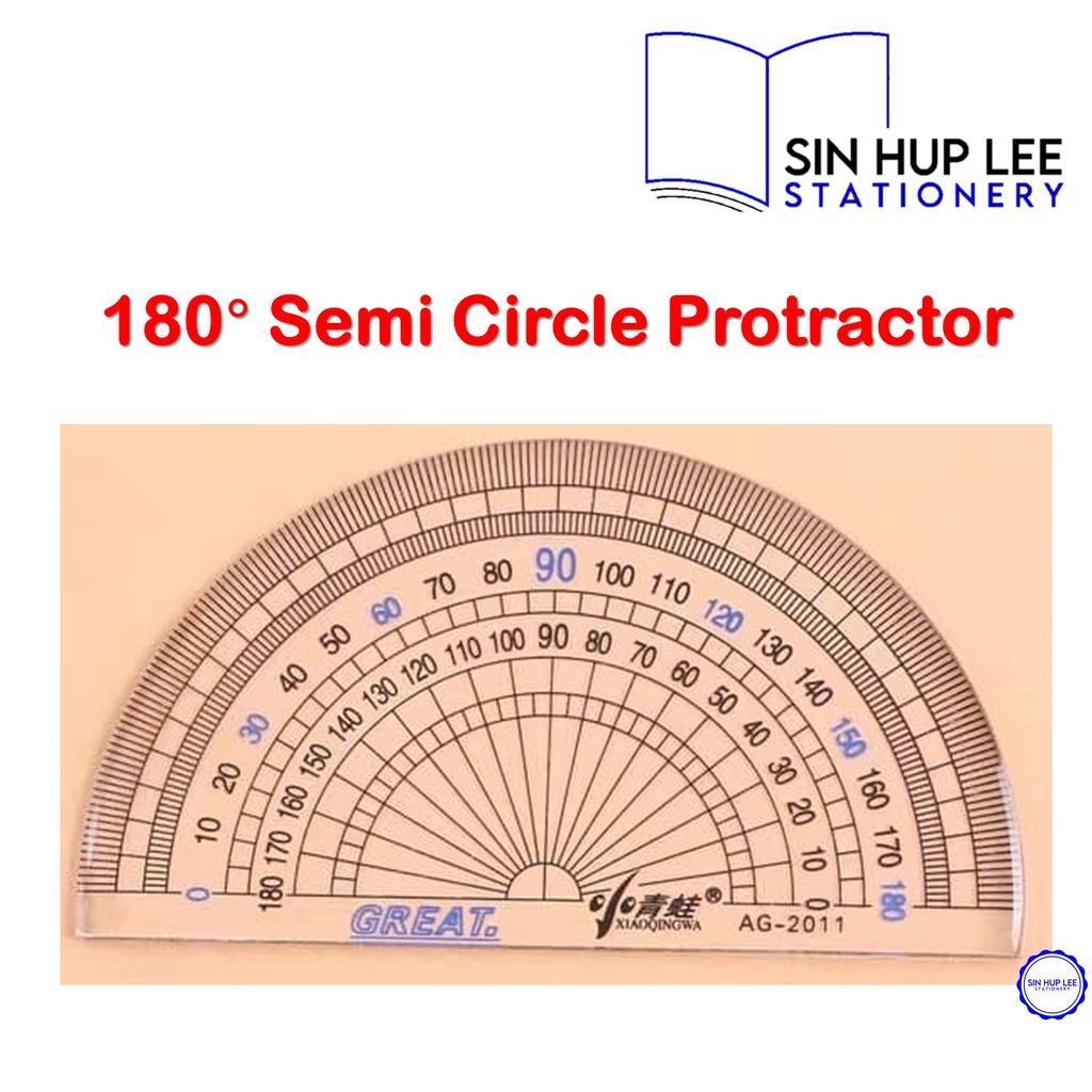 Transparent 180 Degree Protractor Ruler / Semi Circle Measuring Angles ...