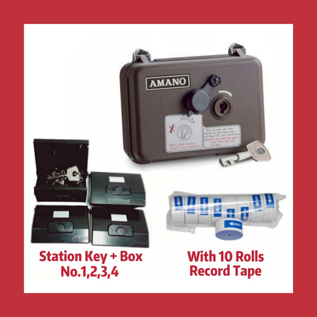 Amano PR-600 Watchman Clock (1 Unit) + Station Key No.1,2,3,4 With Box ...