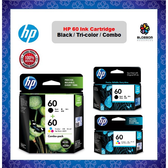 HP 60 Black & Color Combo Pack Original Ink Cartridges | Shopee Malaysia