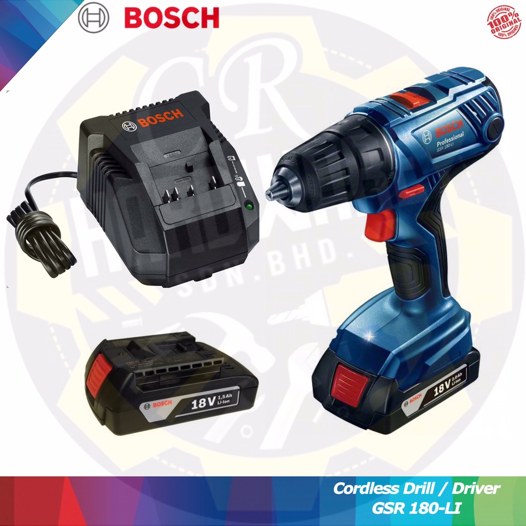 BOSCH GSR 180 LI CORDLESS DRILL/DRIVER (0 601 9F8 1L0) GSR180LI ...