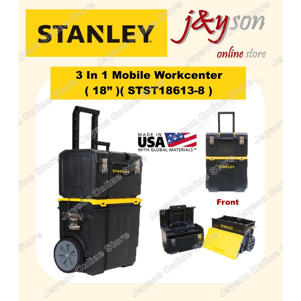 STANLEY Original STST18613 3 In 1 Mobile Work Center Trolley Tool Box ...