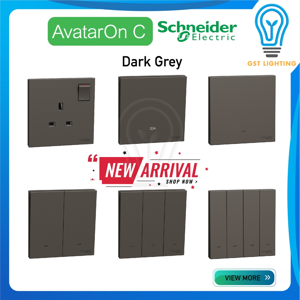 Schneider Electric AvatarOn C Series (Dark Grey) Switches & Sockets ...