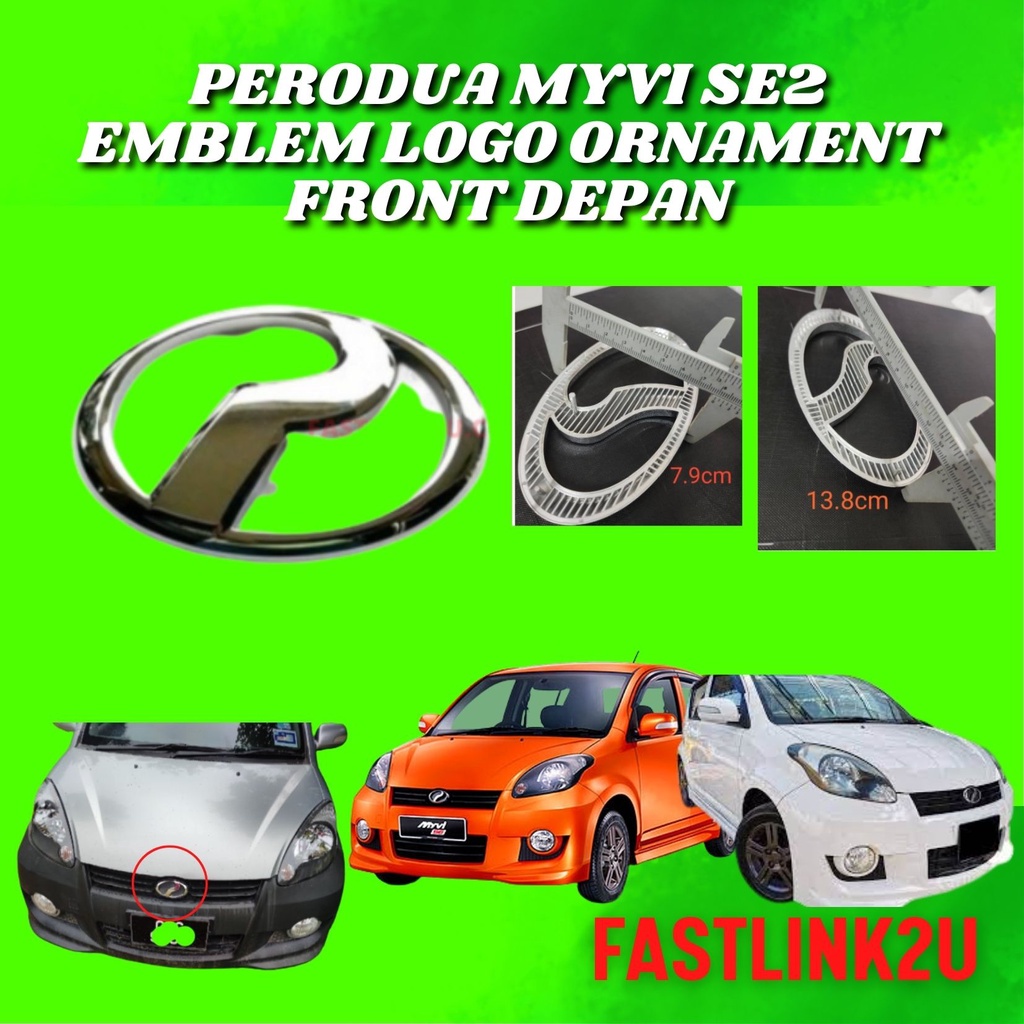 FASTLINK PERODUA MYVI SE2 EMBLEM LOGO ORNAMENT FRONT DEPAN 100% NEW ...